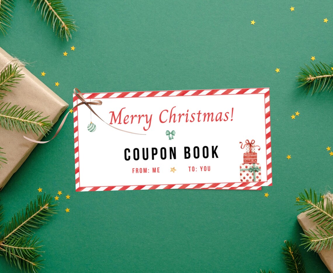 Printable Christmas Coupon Book, Editable Christmas Coupons Gift ...