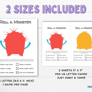 Roll a Monster Game for Kids Halloween Dice Game Children - Etsy