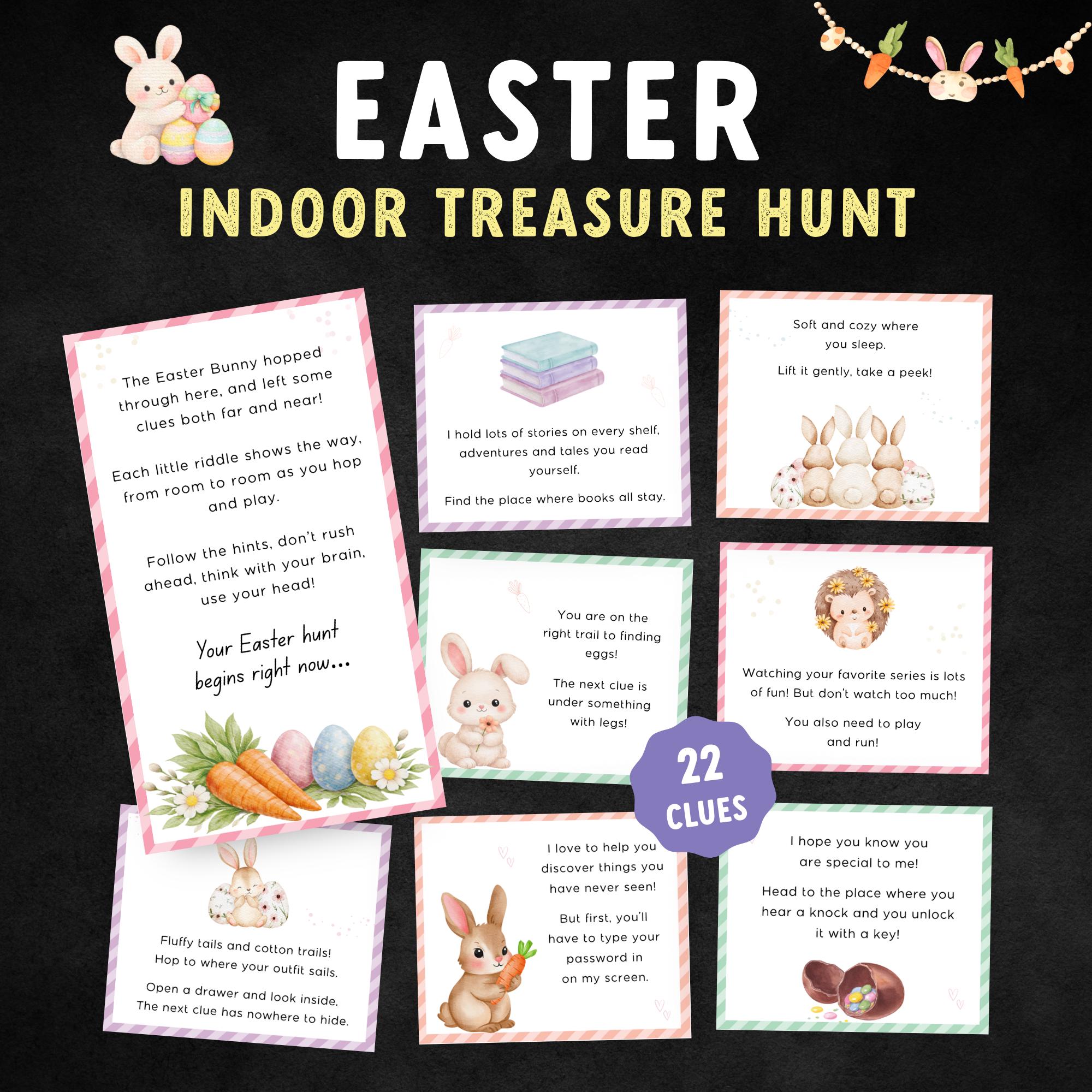 Indoor Easter Treasure Hunt for Kids Printable | Easter Scavenger Hunt ...