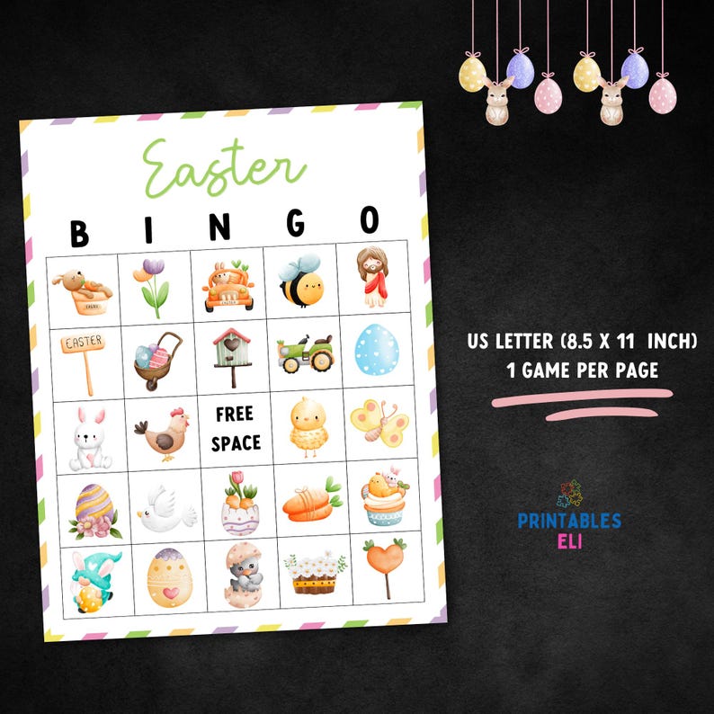 Easter Bingo Cards Printable, Spring Bingo, Easter Activity for Kids ...