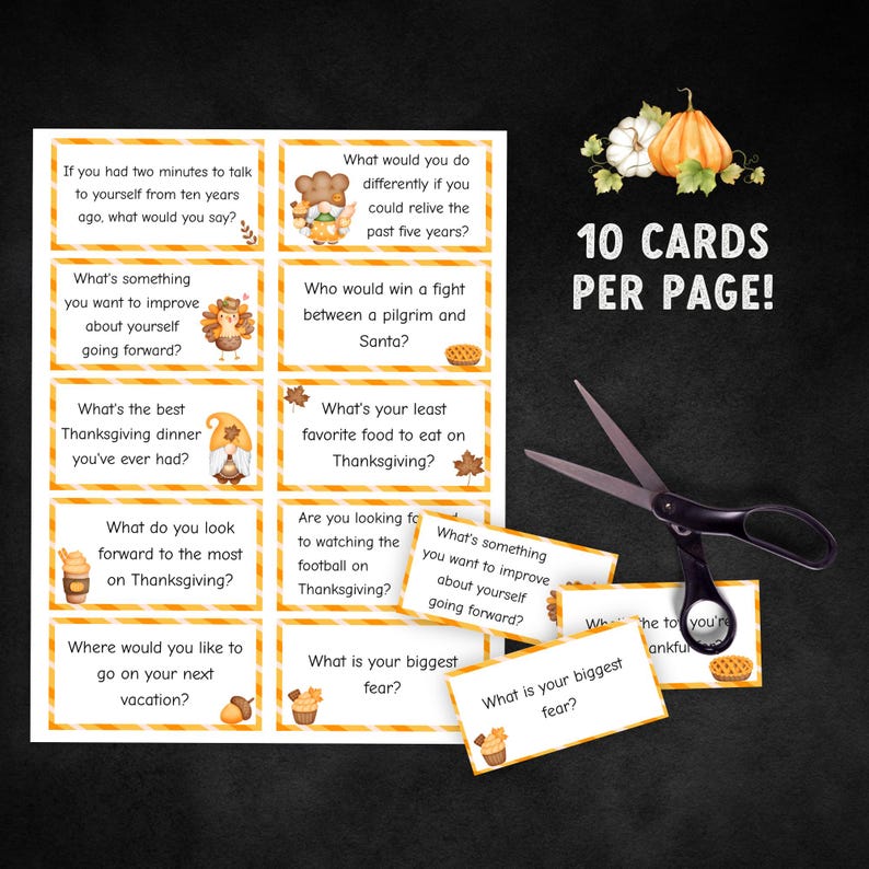 90 Thanksgiving Conversation Cards, Family Friendly Conversation ...