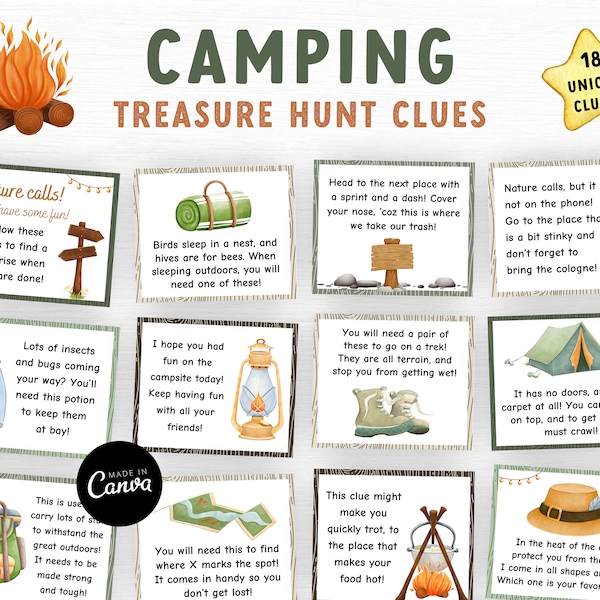 Outdoor Treasure Hunt Clues - Etsy