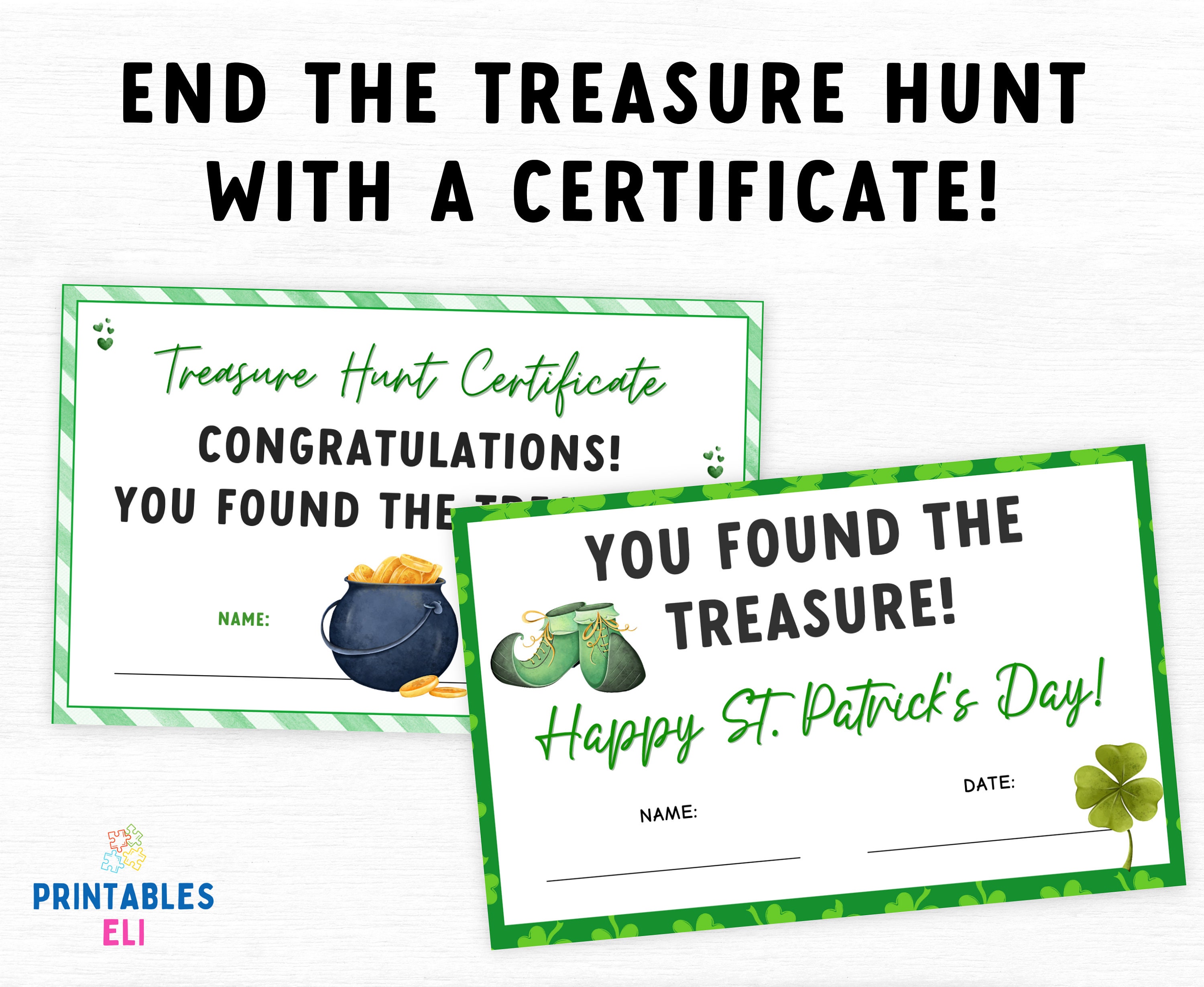 St. Patrick's Day Treasure Hunt, Patrick's Day Scavenger Hunt for Kids ...
