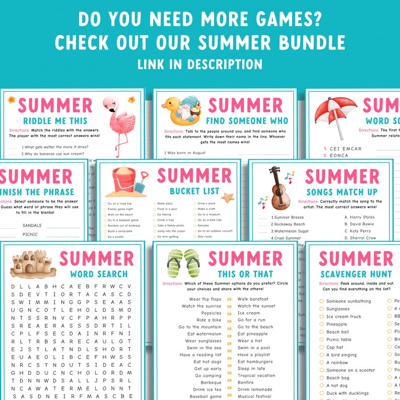Summer Find Someone Who Printable Game, Family Summer Game Printable ...