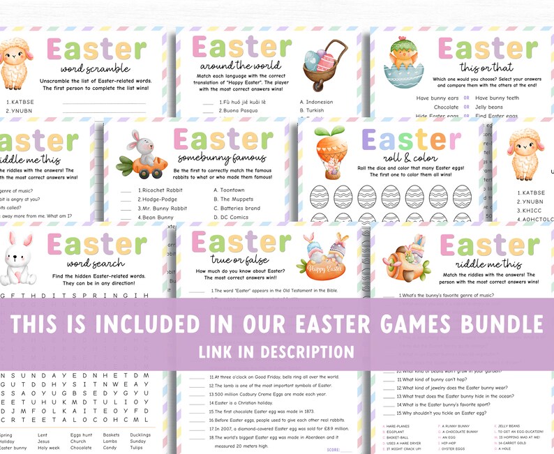Easter Word Scramble Game, Printable Easter Party Game, Classroom ...