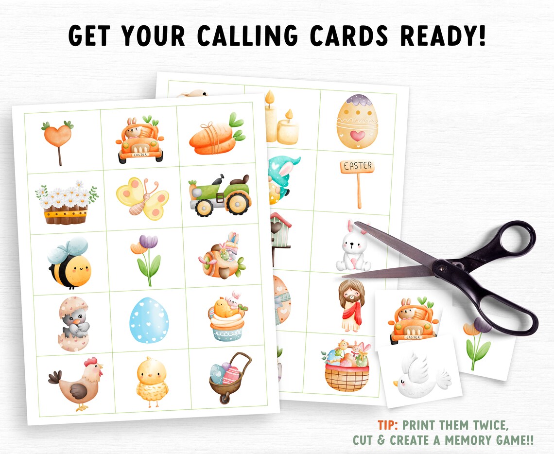 Easter Bingo Cards Printable, Spring Bingo, Easter Activity for Kids ...