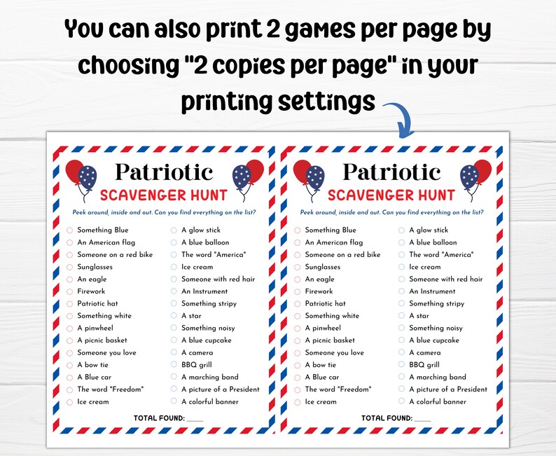 Printable Memorial Day Scavenger Hunt Game Memorial Day Game - Etsy