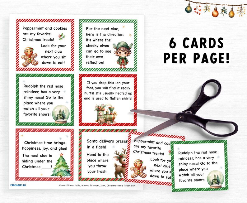 Christmas Treasure Hunt for Kids, Holiday Treasure Hunt Clues, Winter ...