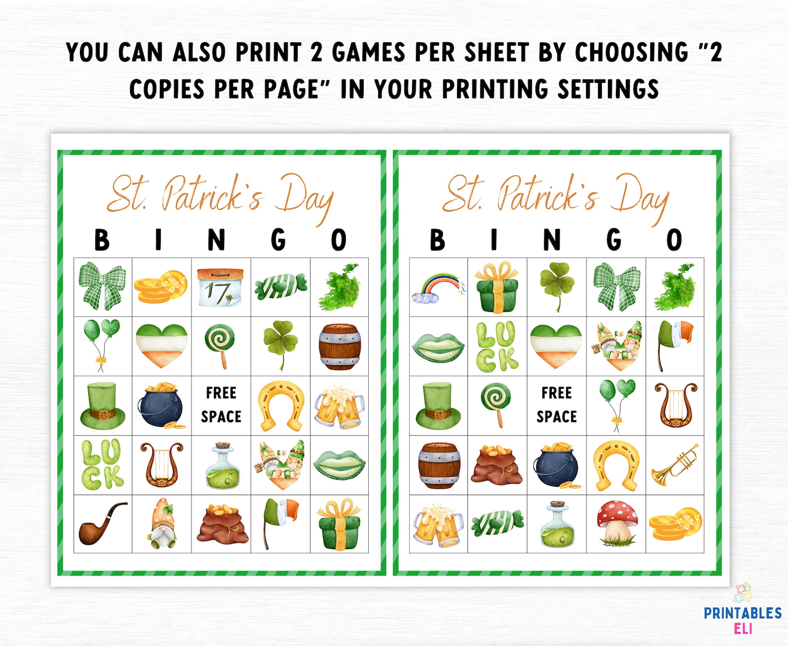St. Patrick's Day Bingo Cards, Patrick's Day Bingo, Printable Activity ...