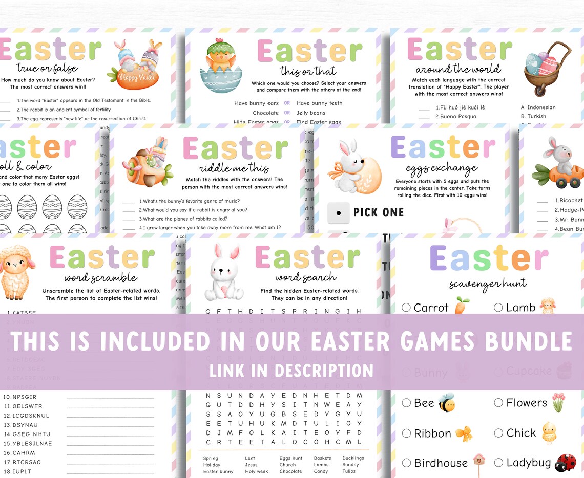 Roll and Color Easter Printable Game for Kids, Easter Activity ...