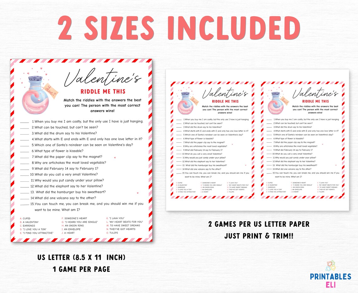 15 Valentines Day Games Printable Bundle, Valentines Party Game ...