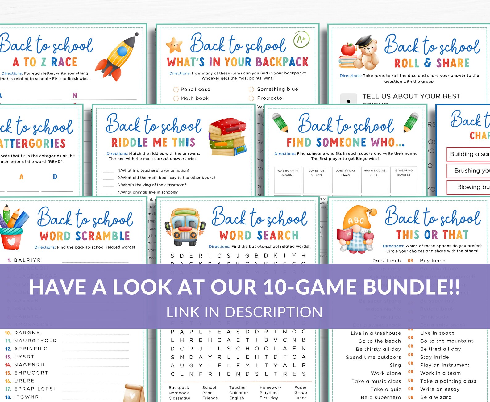 Back to School Word Scramble Printable Game, Printable Back to School ...