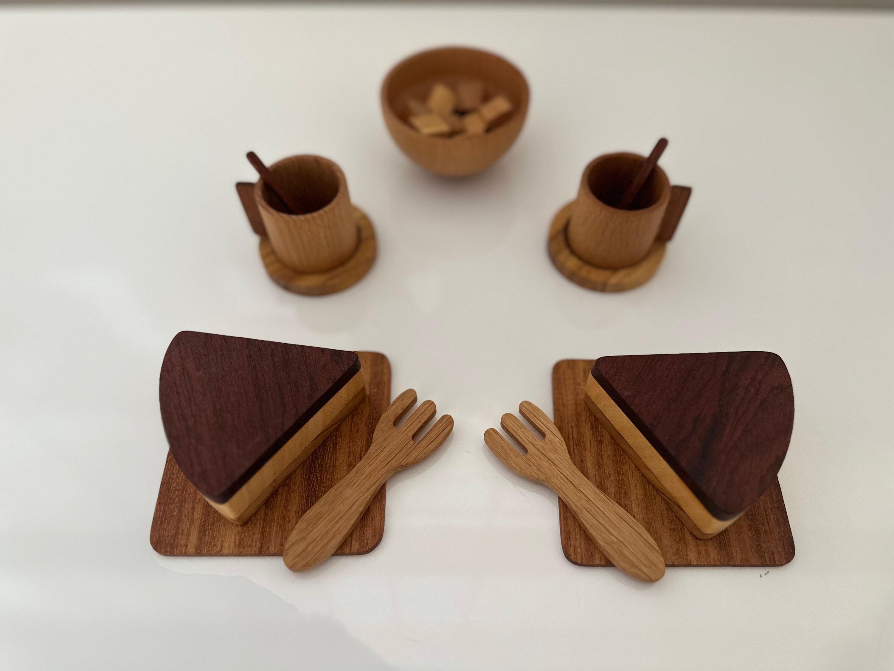 Hand Made Wooden Toy Tea Set Natural Wood Coffee or Tea - Etsy
