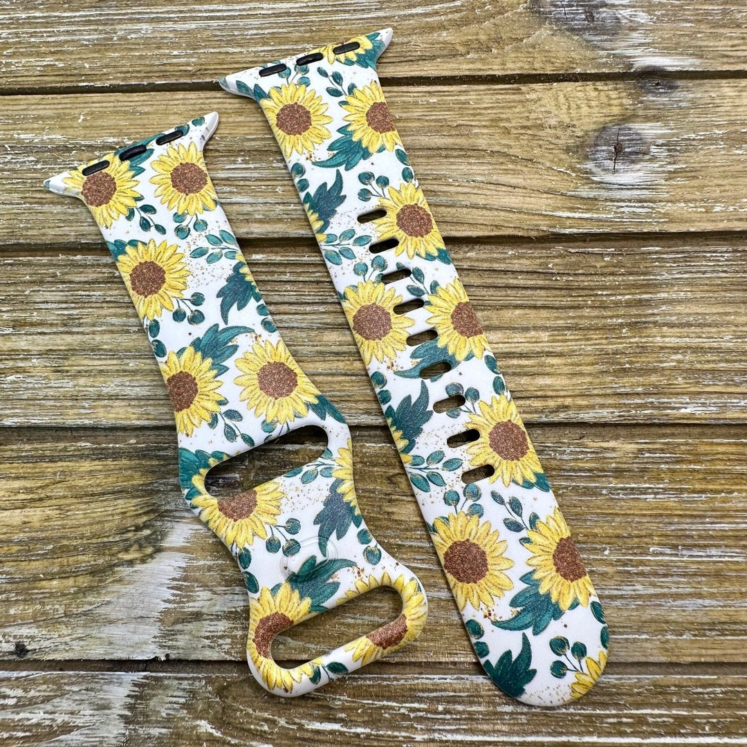 Flowers Watch Band for Apple Watch Fitbit Samsung Women Sunflowers 38mm ...