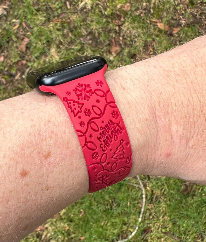 Christmas Holiday Watch Band for Apple Watch Silicone Band Laser ...