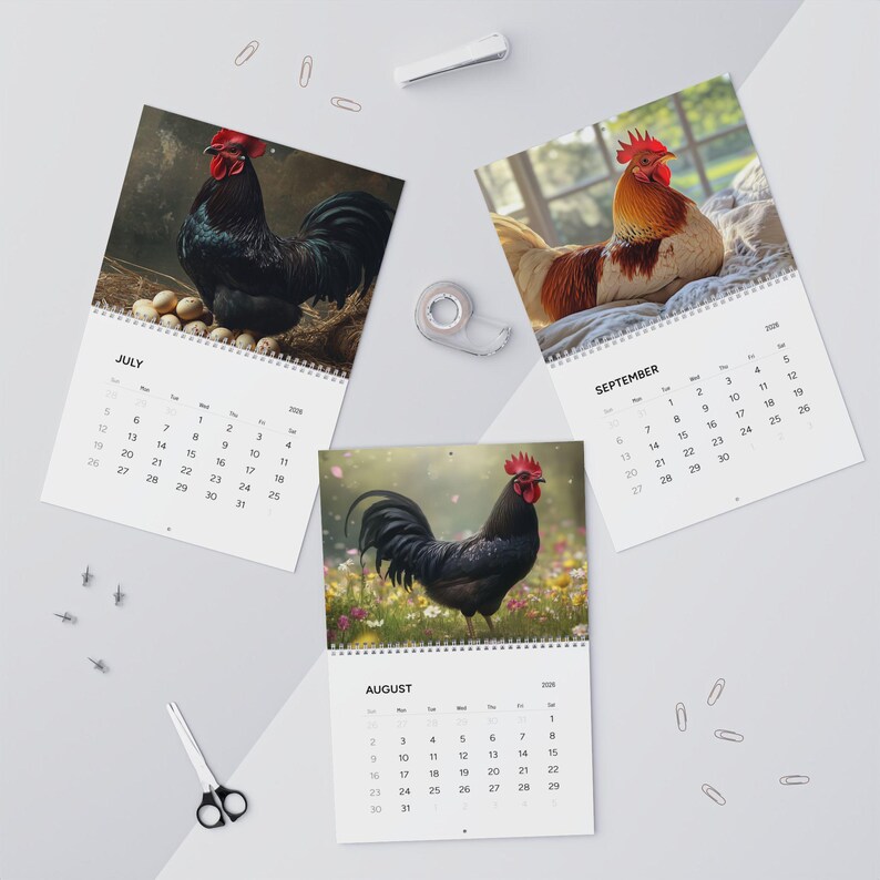 Funny Chicken Calendar 2026 Wall Calendars - Funny Christmas Gag Gift ...