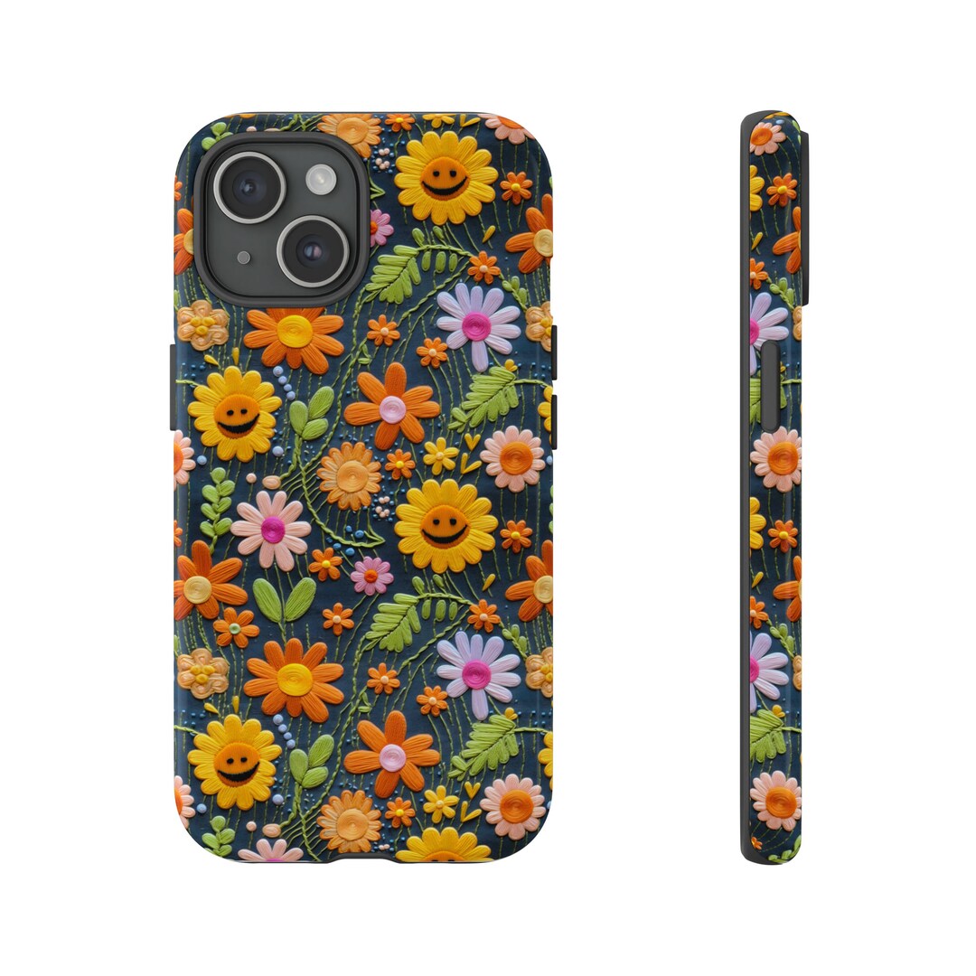 Floral Sunflower iPhone Case – Cute Floral Phone Cover for iPhone 16–13 ...