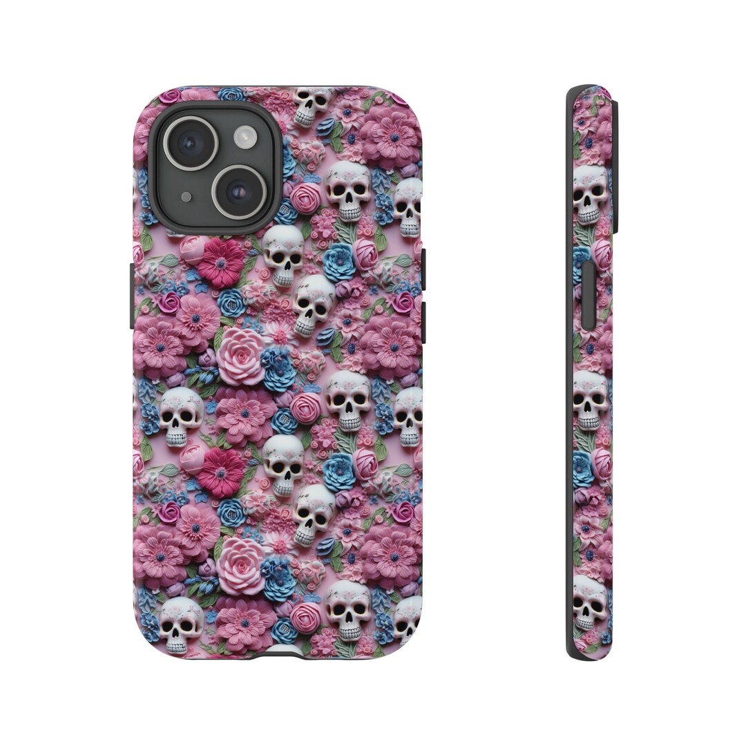 Halloween Phone Case Skeletons Skulls Floral iPhone Pixel Samsung ...