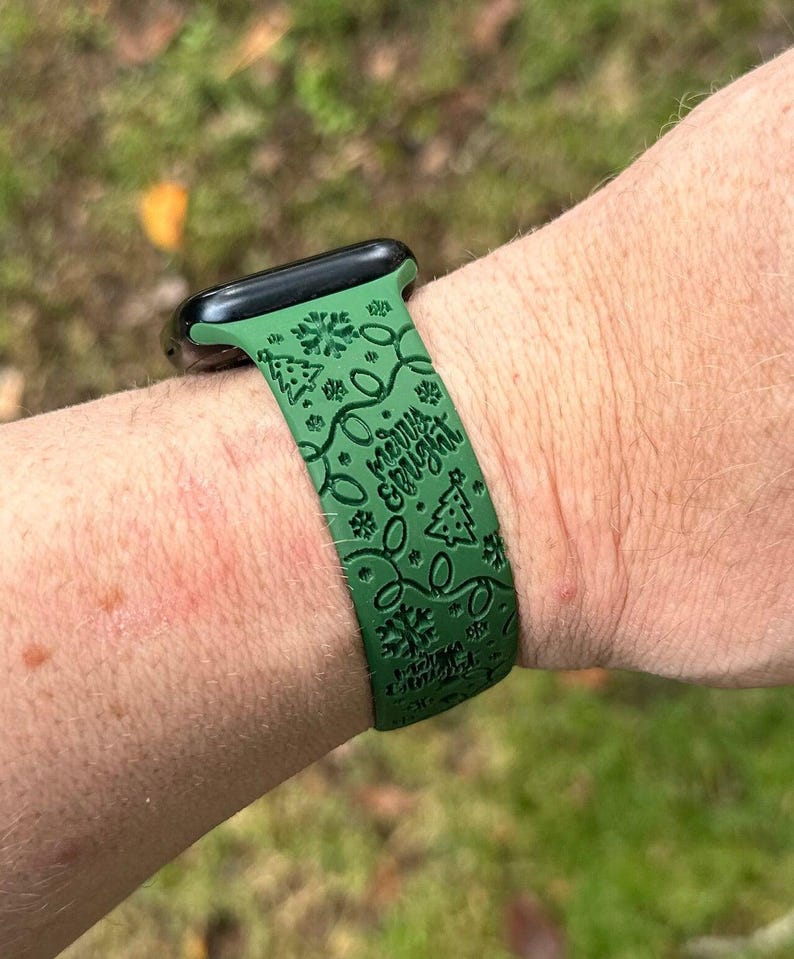 Christmas Holiday Watch Band for Apple Watch Silicone Band Laser ...