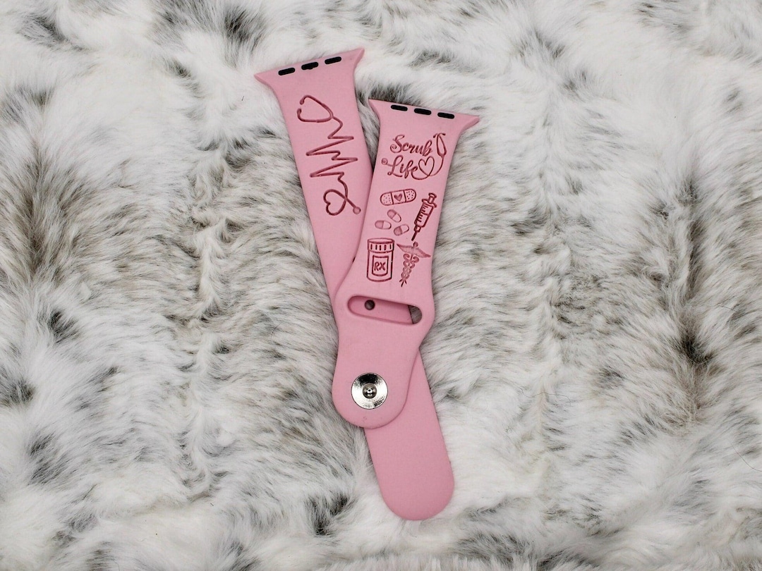 Personalized Nurse Apple Watch Band: Engraved Silicone Strap, Medical ...