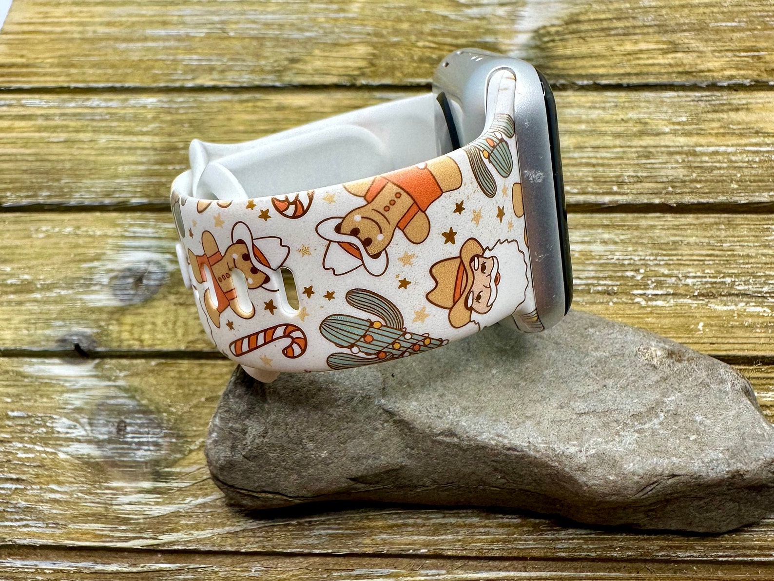 Christmas Cowboy Watch Band Apple Watch Silicone Coffee and - Etsy