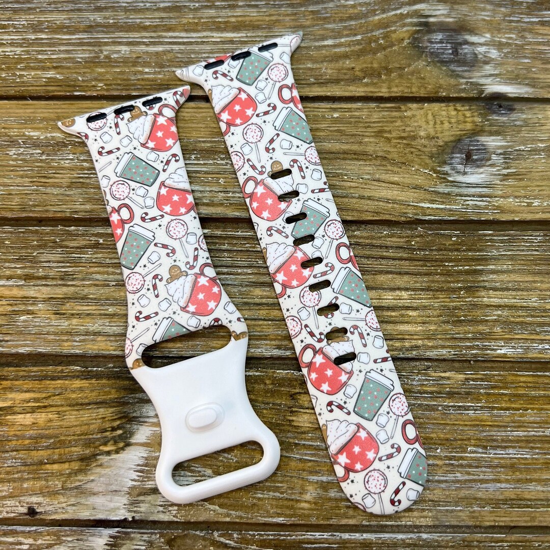 Christmas Watch Band Compatible With Apple Watch Coffee Cream Holiday ...