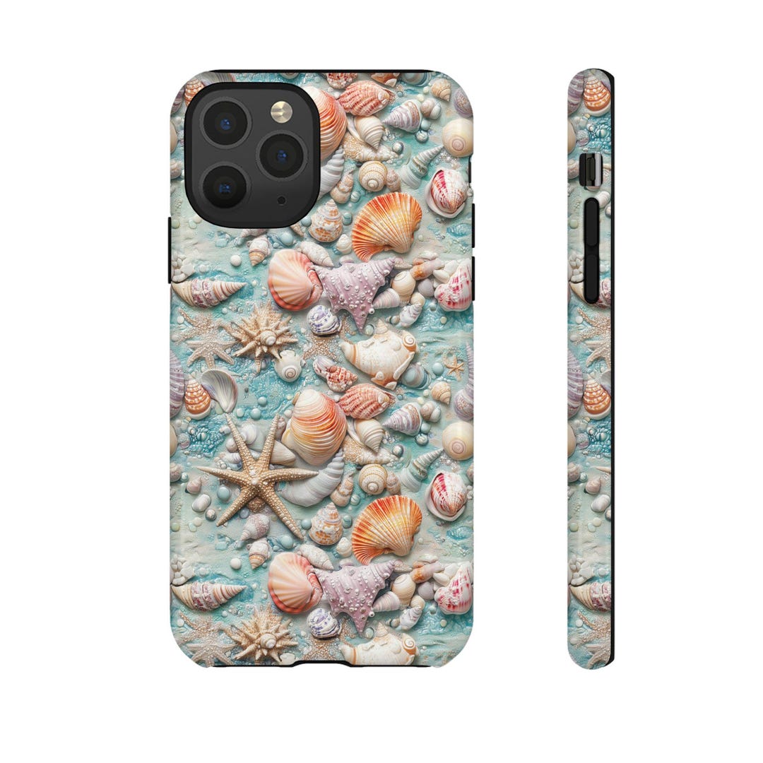 Seashell Phone Case: 3D Coastal Design, Impact Resistant - Etsy