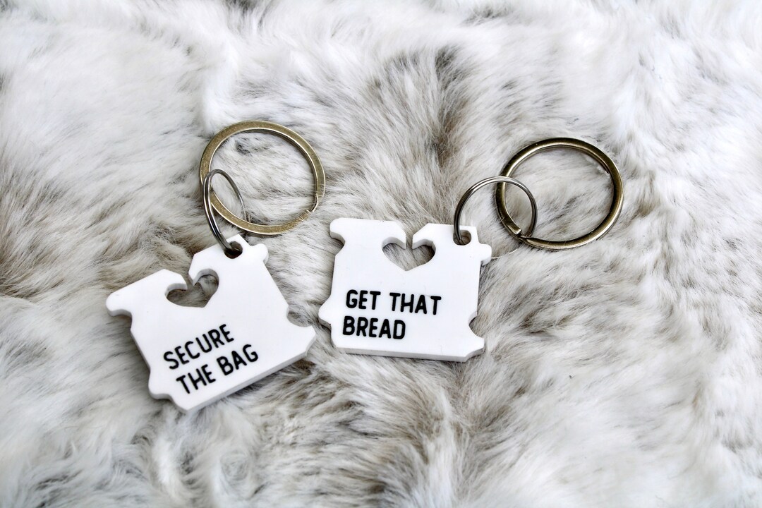 Funny Keychain Gift Get That Bread Keychain Funny Inspirational Quotes ...