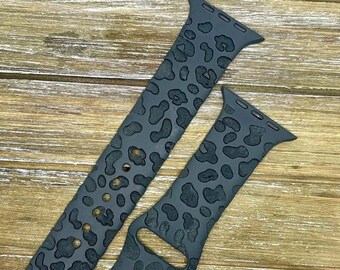 Leopard Floral Watch Band for Apple Watch Samsung Fitbit Strap Boho ...