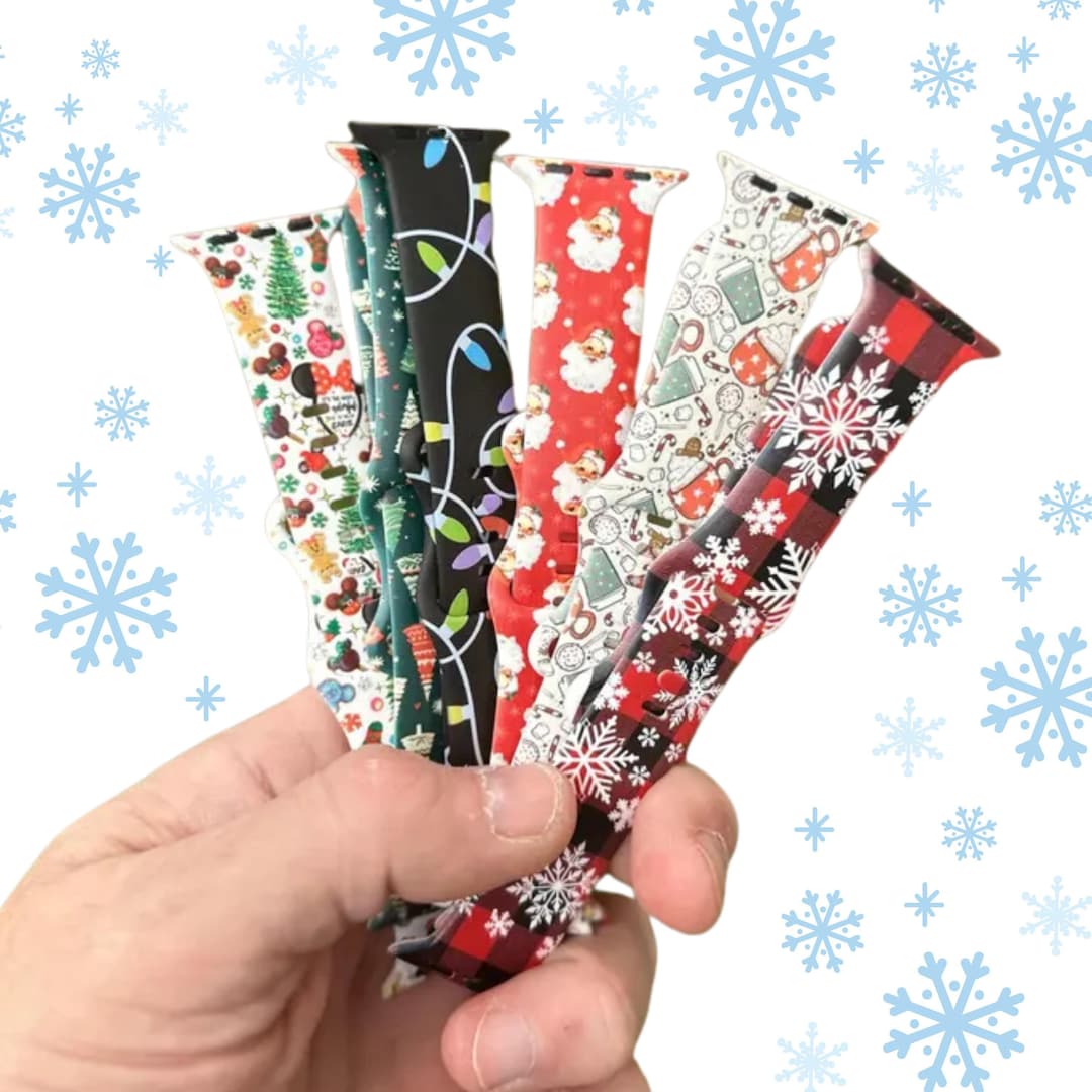 Christmas Watch Bands for Apple Watch Samsung Fitbit Silicone Holiday ...