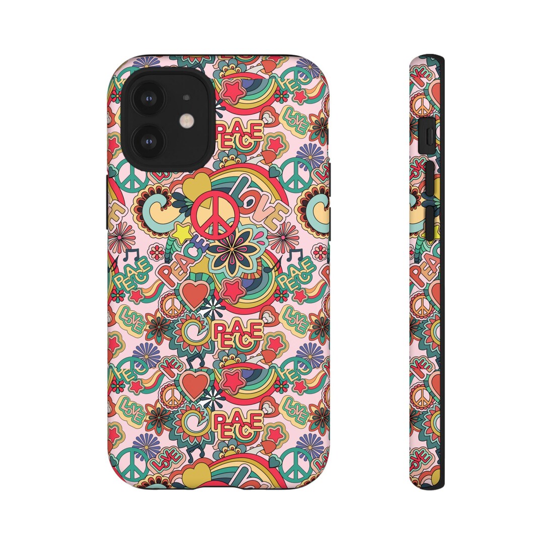 70’s Peace Love Phone Case for iPhone 16 15 14 13 12 | Samsung Phone ...
