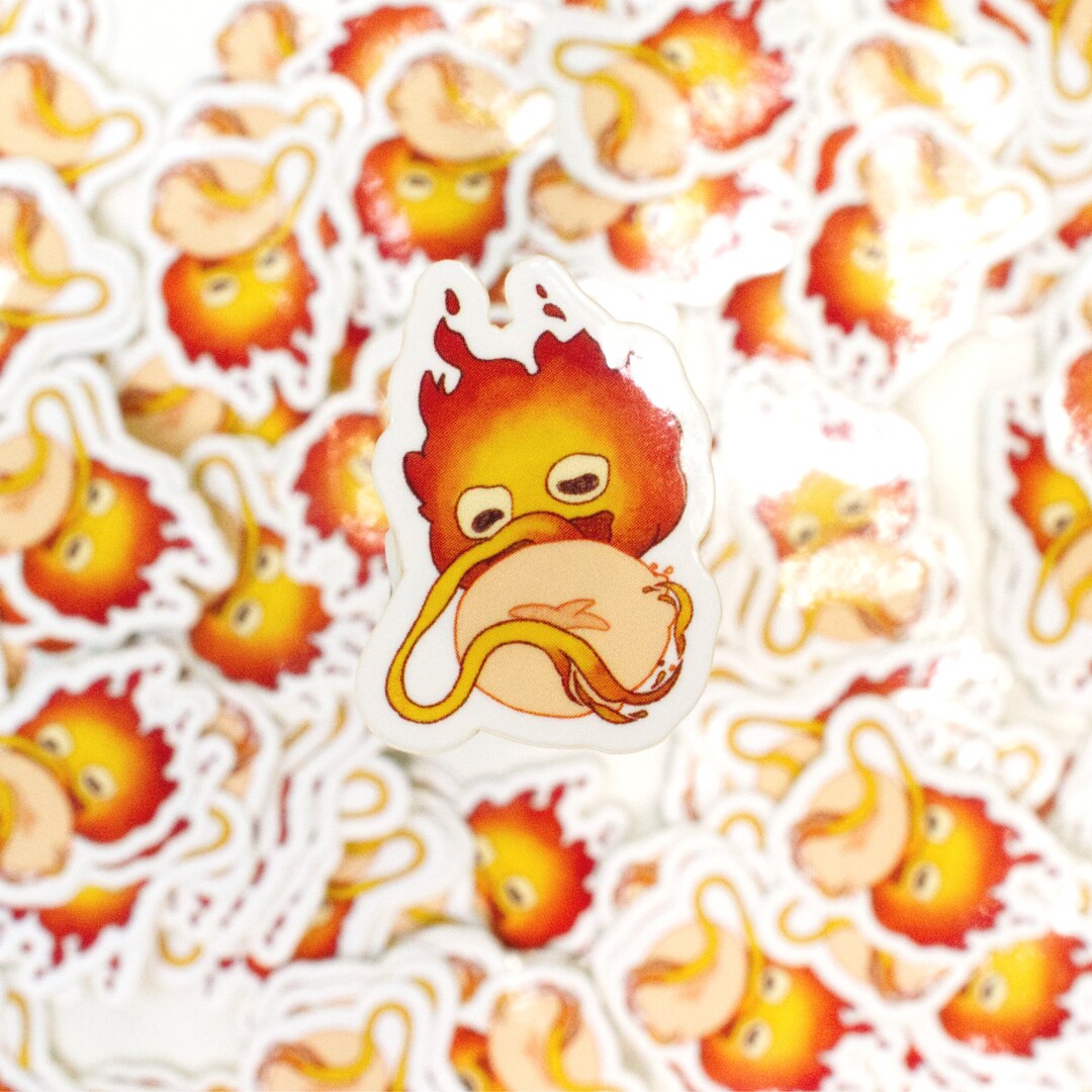 Cute Fire Spirit Sticker, Cute Eating Aesthetic, Howls Moving Castle ...