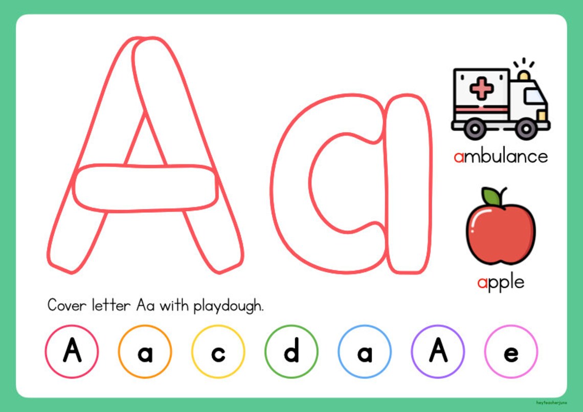 Alphabet Playdough Mats + Letter Matching - Etsy