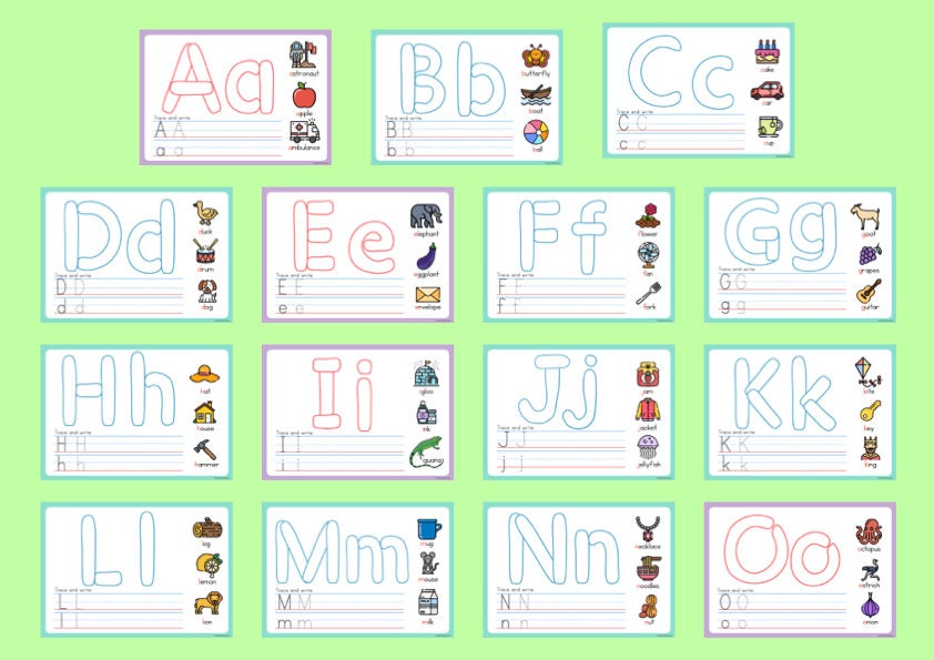 Alphabet Playdough Mats (with Tracing) - Etsy
