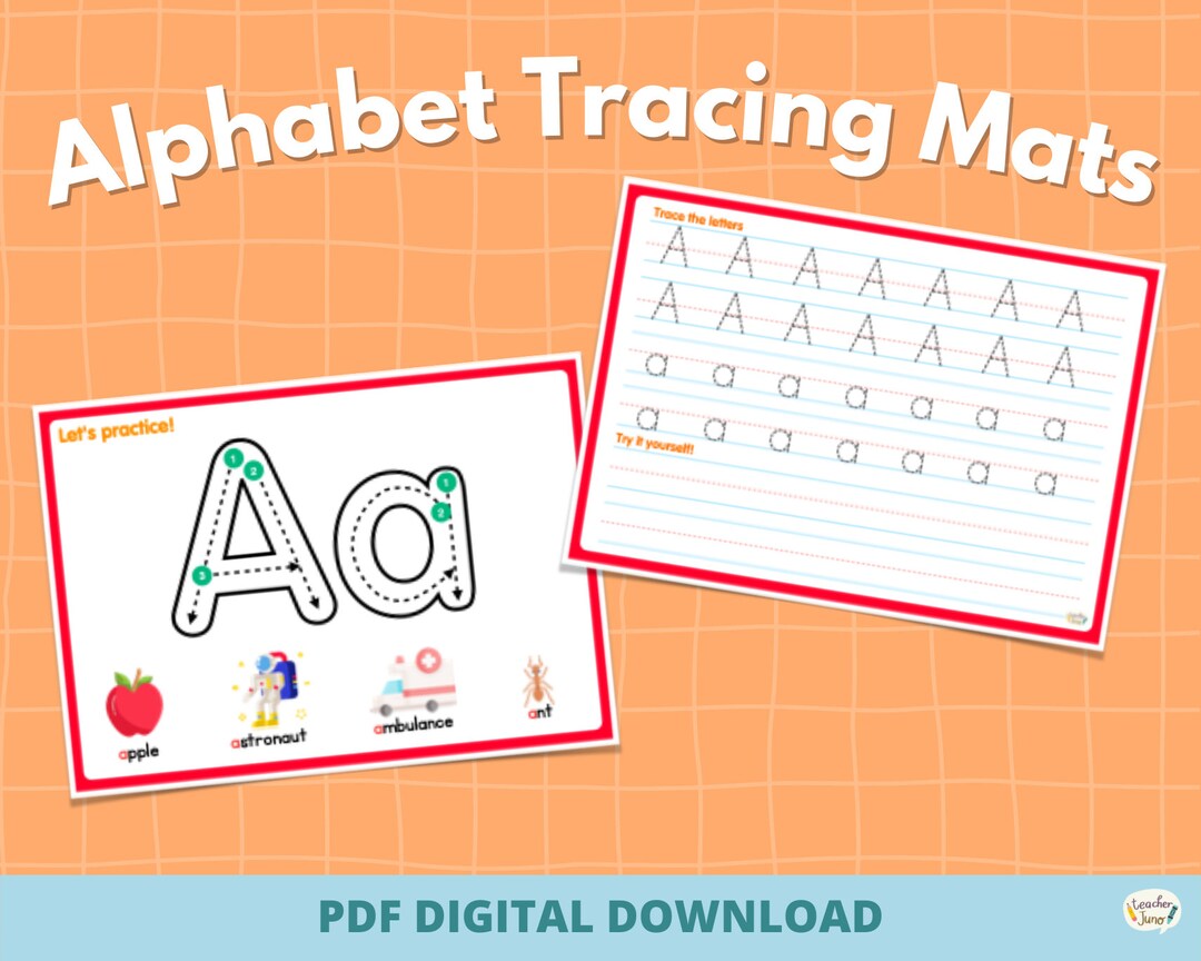 Alphabet Tracing Mats - Etsy
