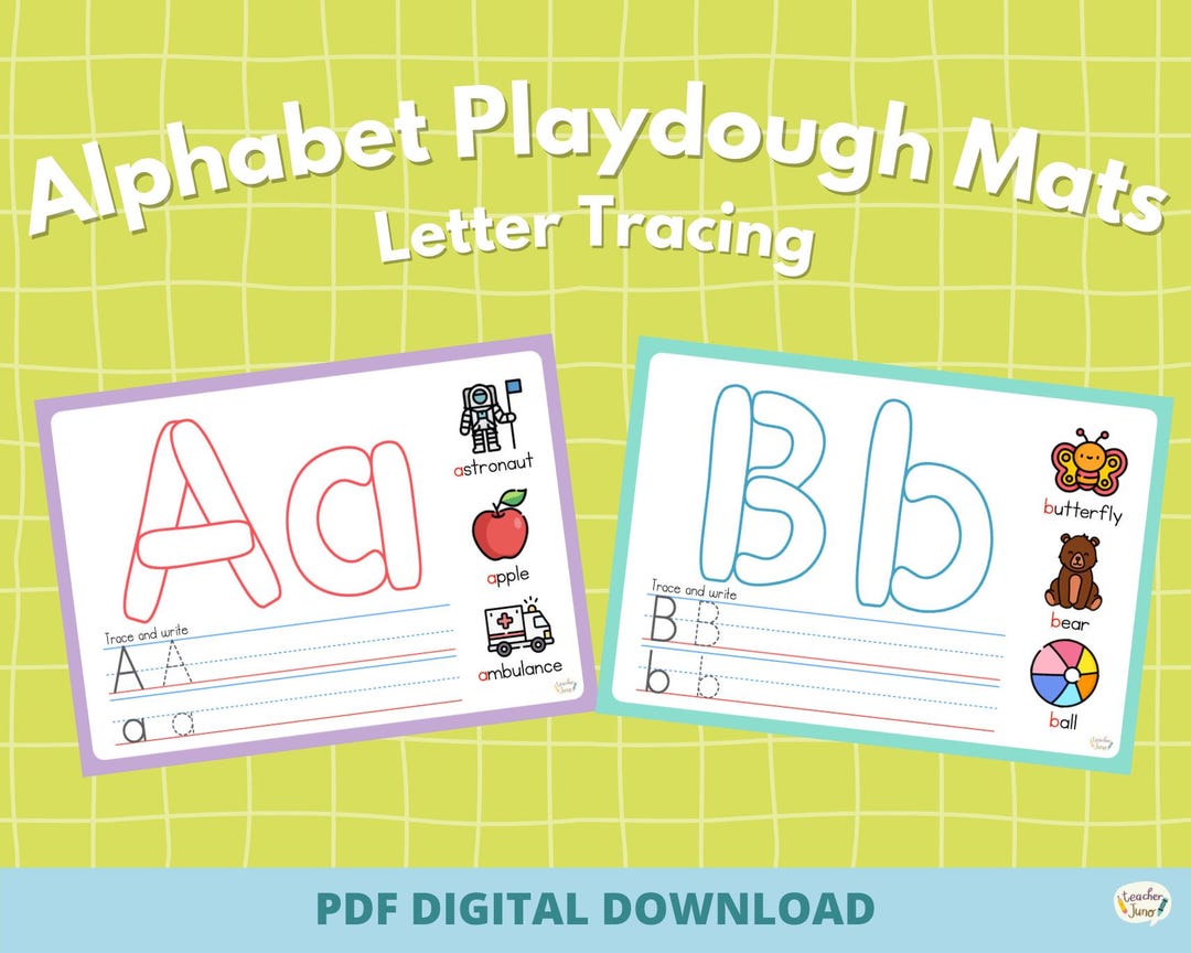 Alphabet Playdough Mats (with Tracing) - Etsy
