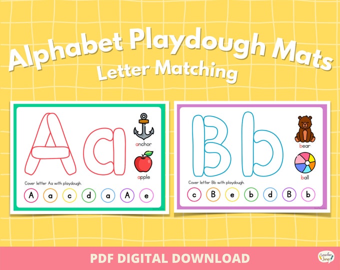 Alphabet Playdough Mats Letter Matching - Etsy