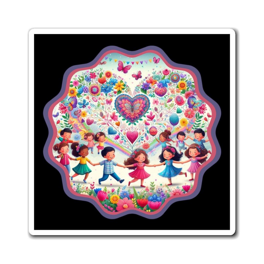 Young Friendship Magnet Children, Flowers, Butterflies, Teacher, Home ...