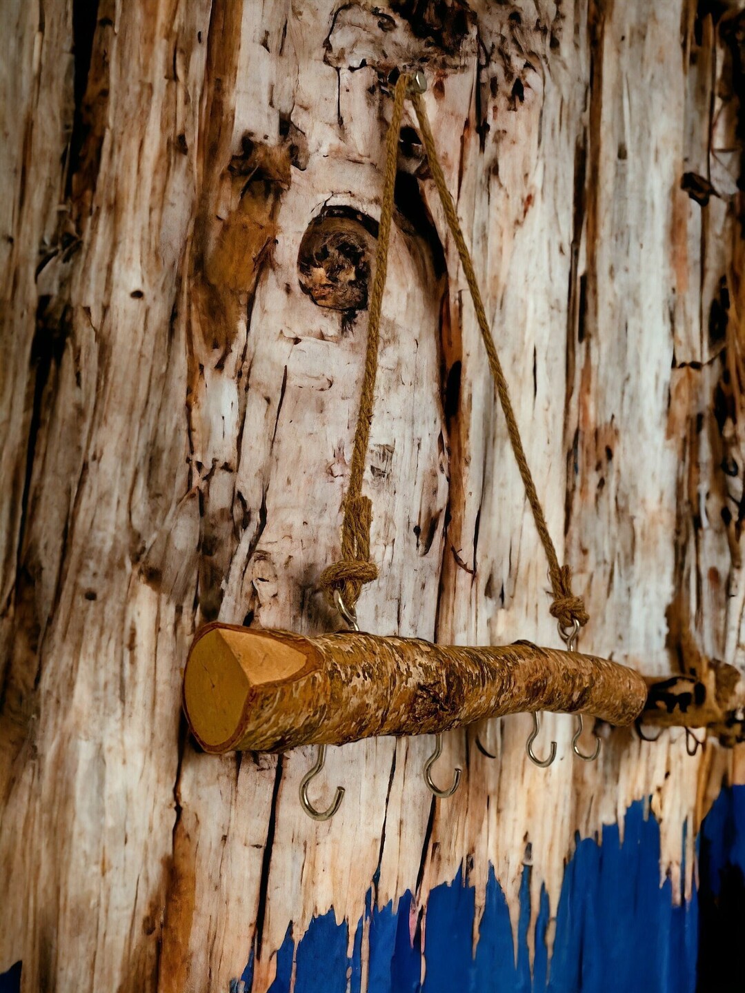 Birch Key Rack Wall Mount Coat Hanger & Hat Hook, Rustic Home Decor - Etsy