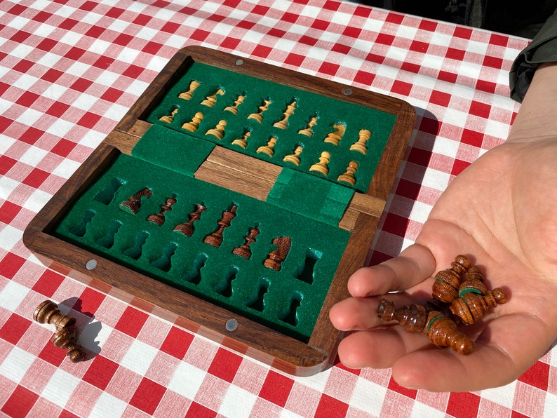 Mini Chess Set Wooden Chess Set for Adults Chess Board - Etsy