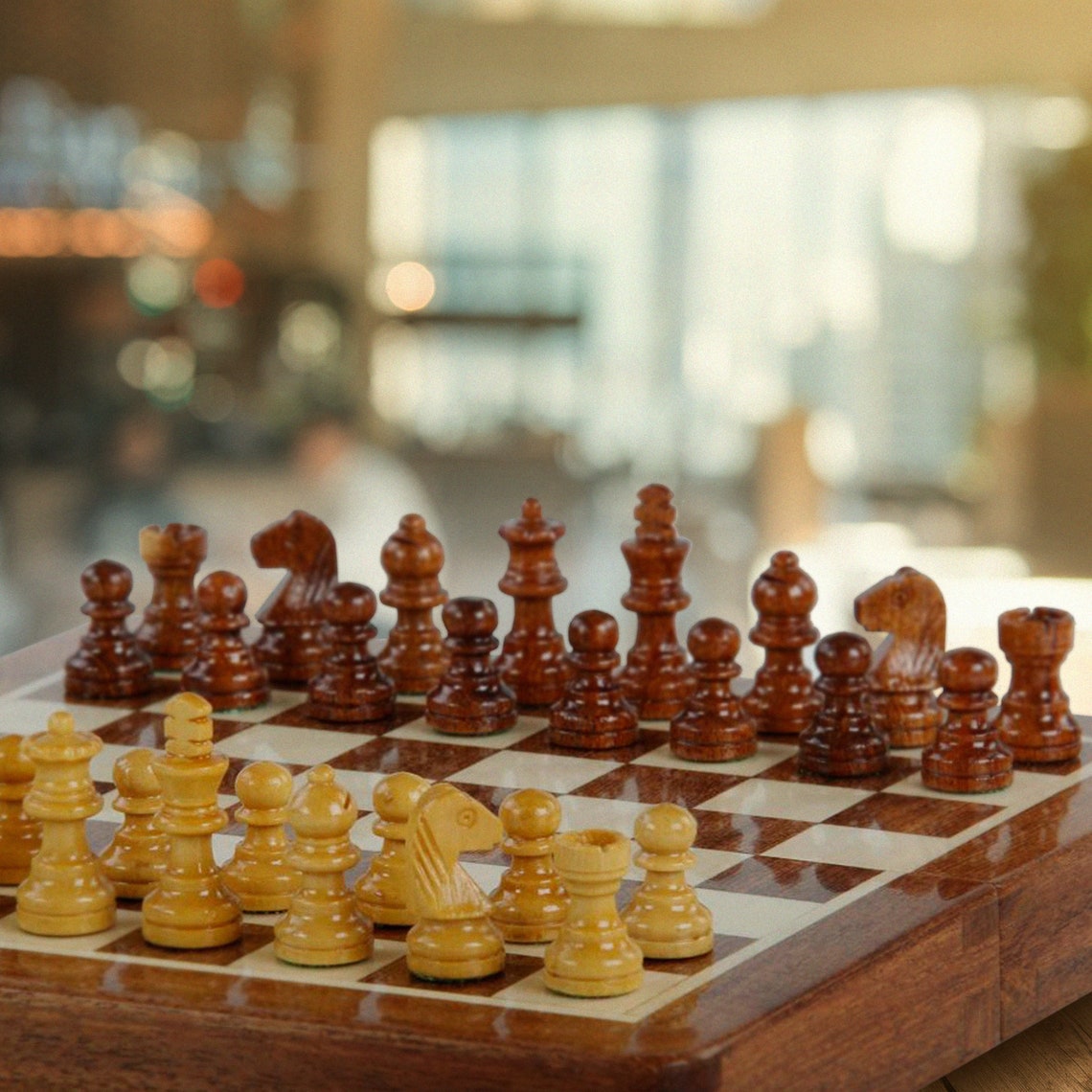 Mini Wooden Chess Set Magnetic Chess With Inlaid Chess Board - Etsy
