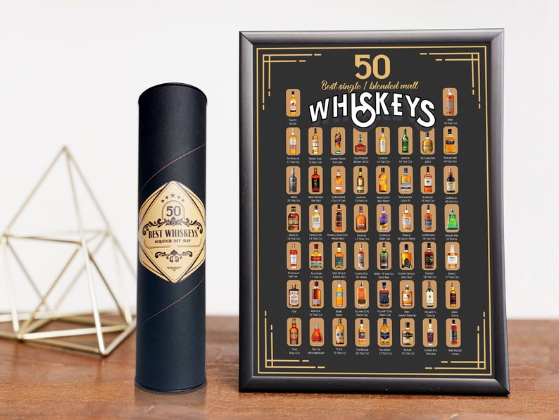 50 Best Bourbons or Whiskey Scratch off Poster for Whiskey - Etsy