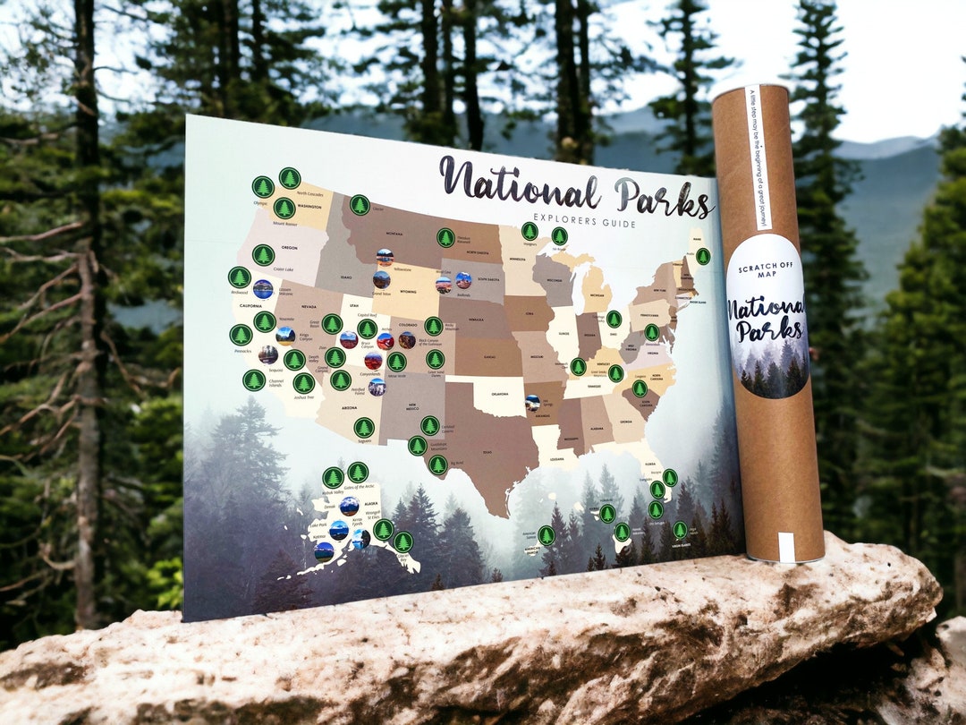 National Park Scratch off Poster National Park Gift National Parks by ...