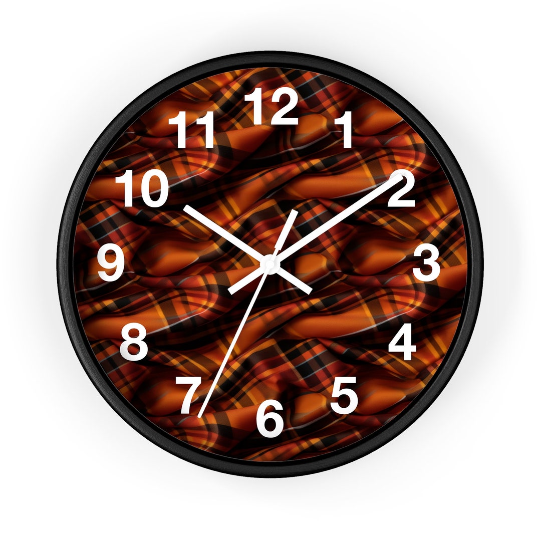 Chic 3D Illusion Plaid Fabric Wall Clocks Unique Modern Home - Etsy