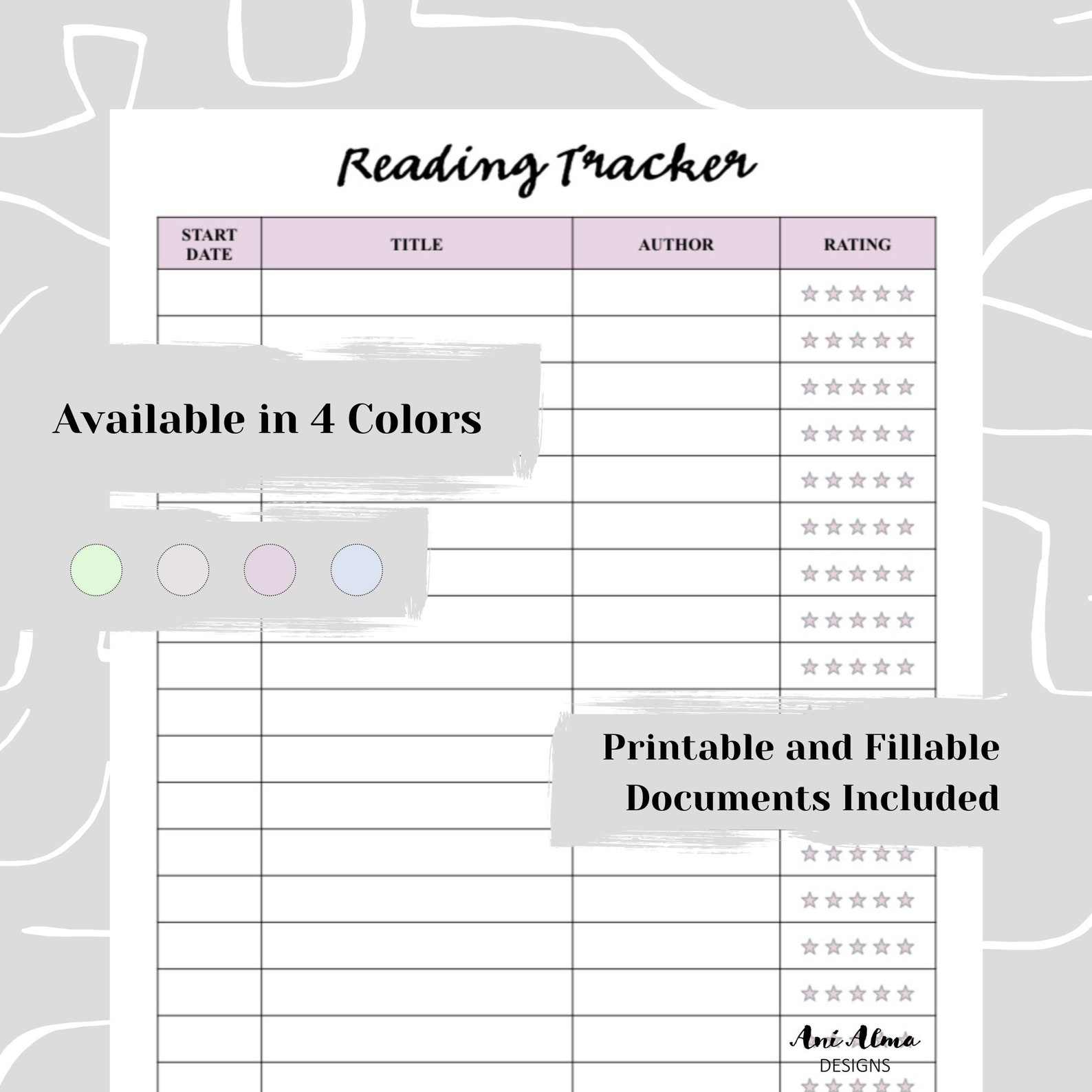 Reading Tracker Planner Personal Books Organization - Etsy