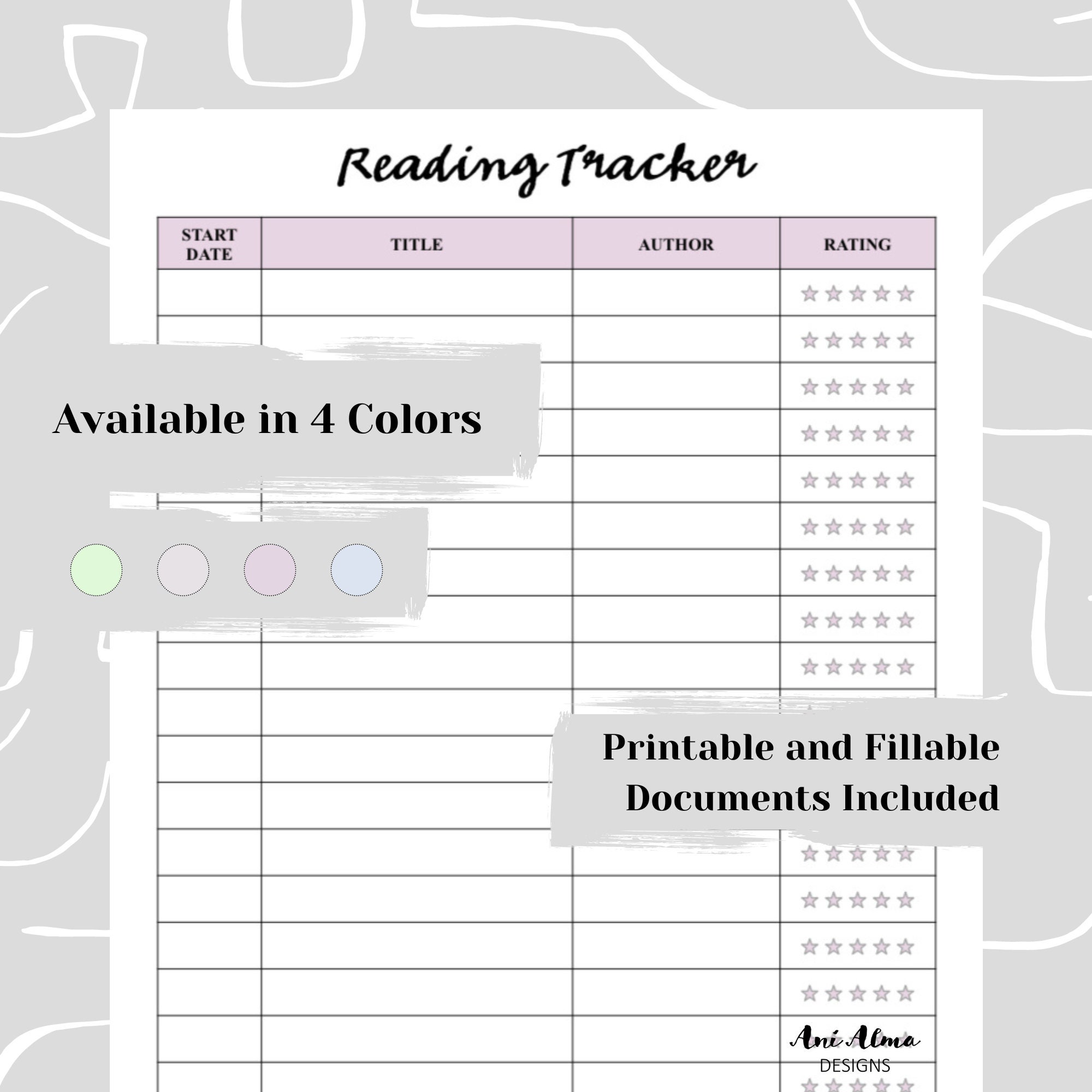 Reading Tracker Planner Personal Books Organization - Etsy
