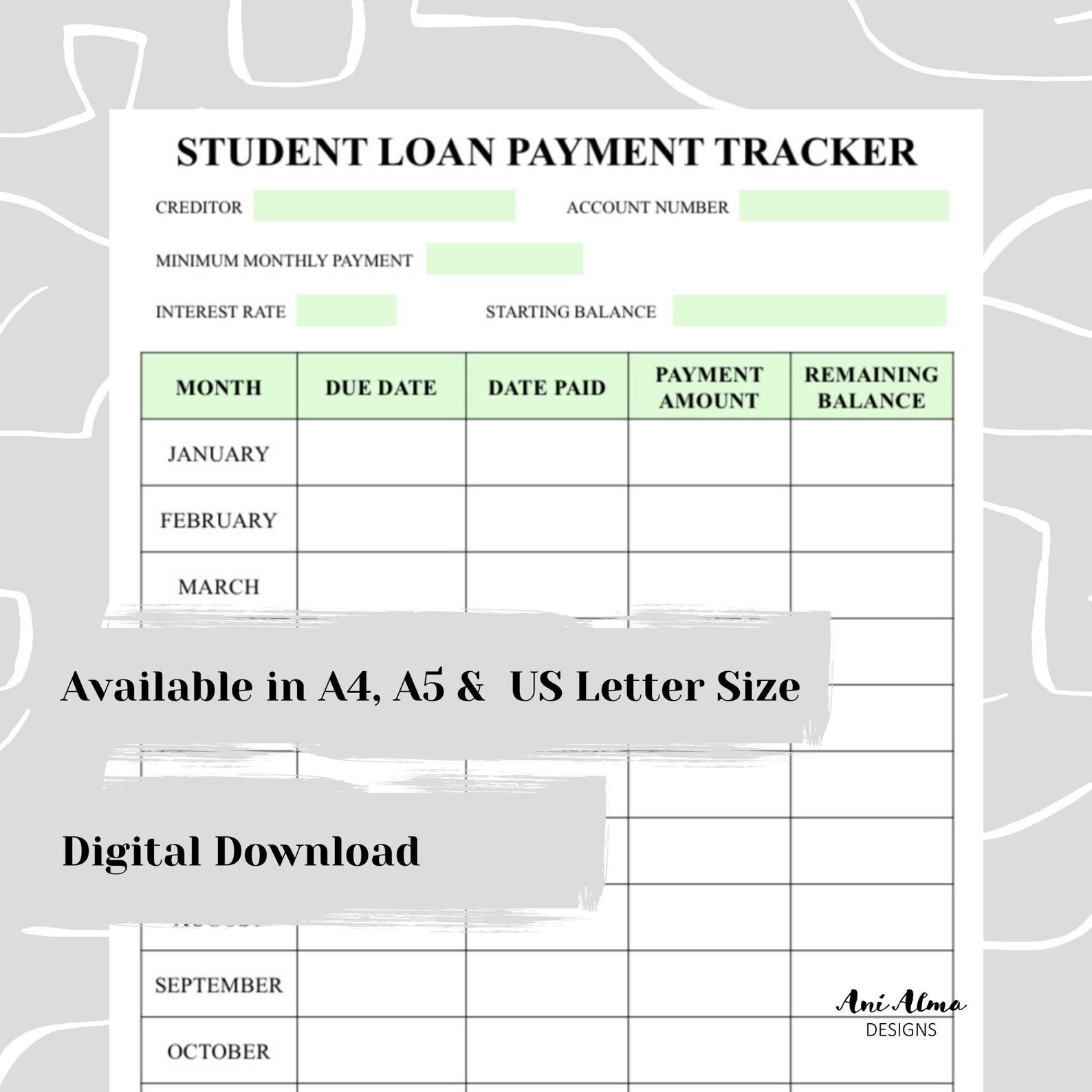 Student Loan Payment Tracker – Planner, Personal, Business ...
