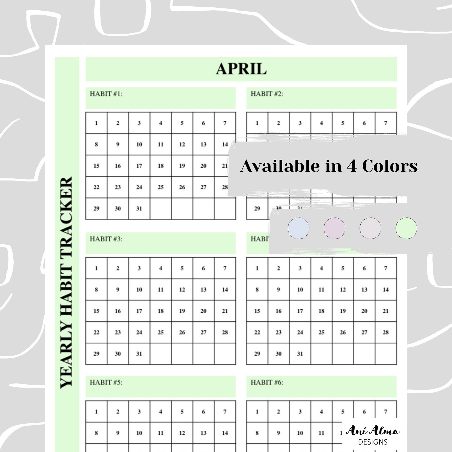 Yearly Habit Tracker – Yearly Planner, Planner, Personal, Business ...