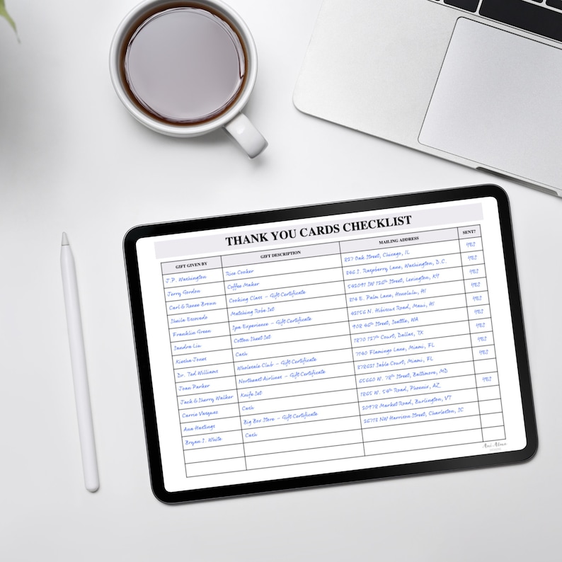Thank You Cards Checklist Personal Business Printable - Etsy