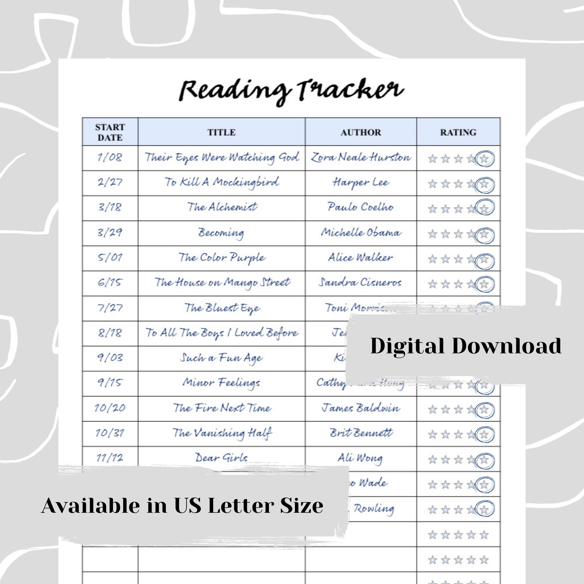 Reading Tracker – Planner, Personal, Books, Organization, Productivity ...
